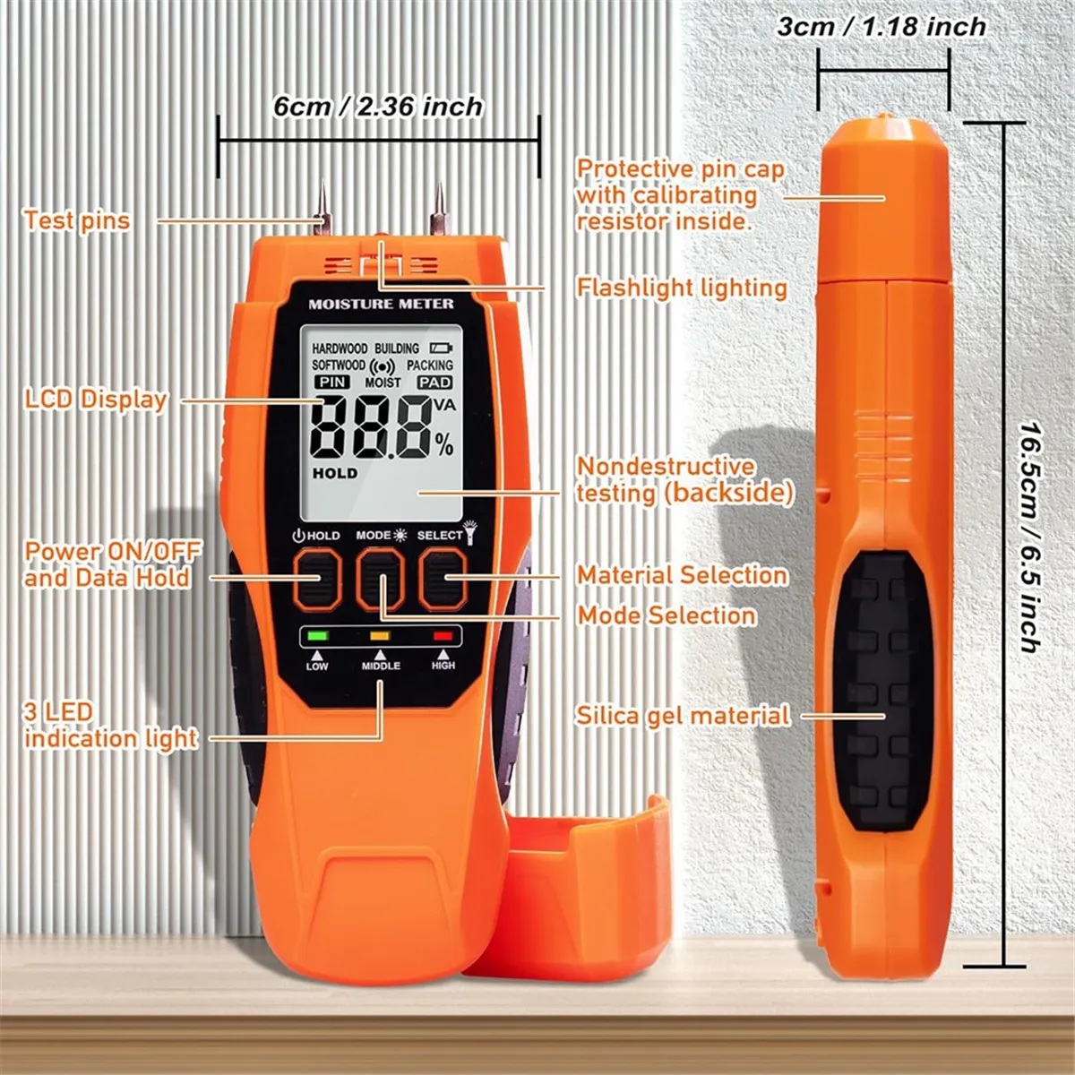 2024 2 In 1 Moisture Meter | Water, Leak, Mold Detector | Accurate Self ...