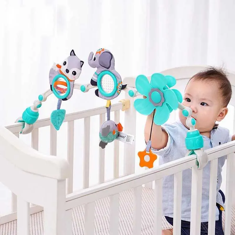 Baby Crib Mobile with Rattle Toys - Hanging Sensory Play for Newborn to ...
