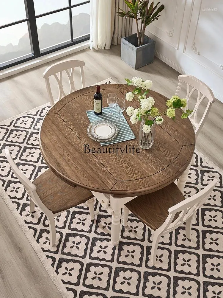 Country style round table and chairs store