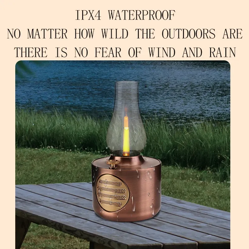 2024Retro Bluetooth Speaker, Dimmable IPX4 Waterproof Soundbar ...
