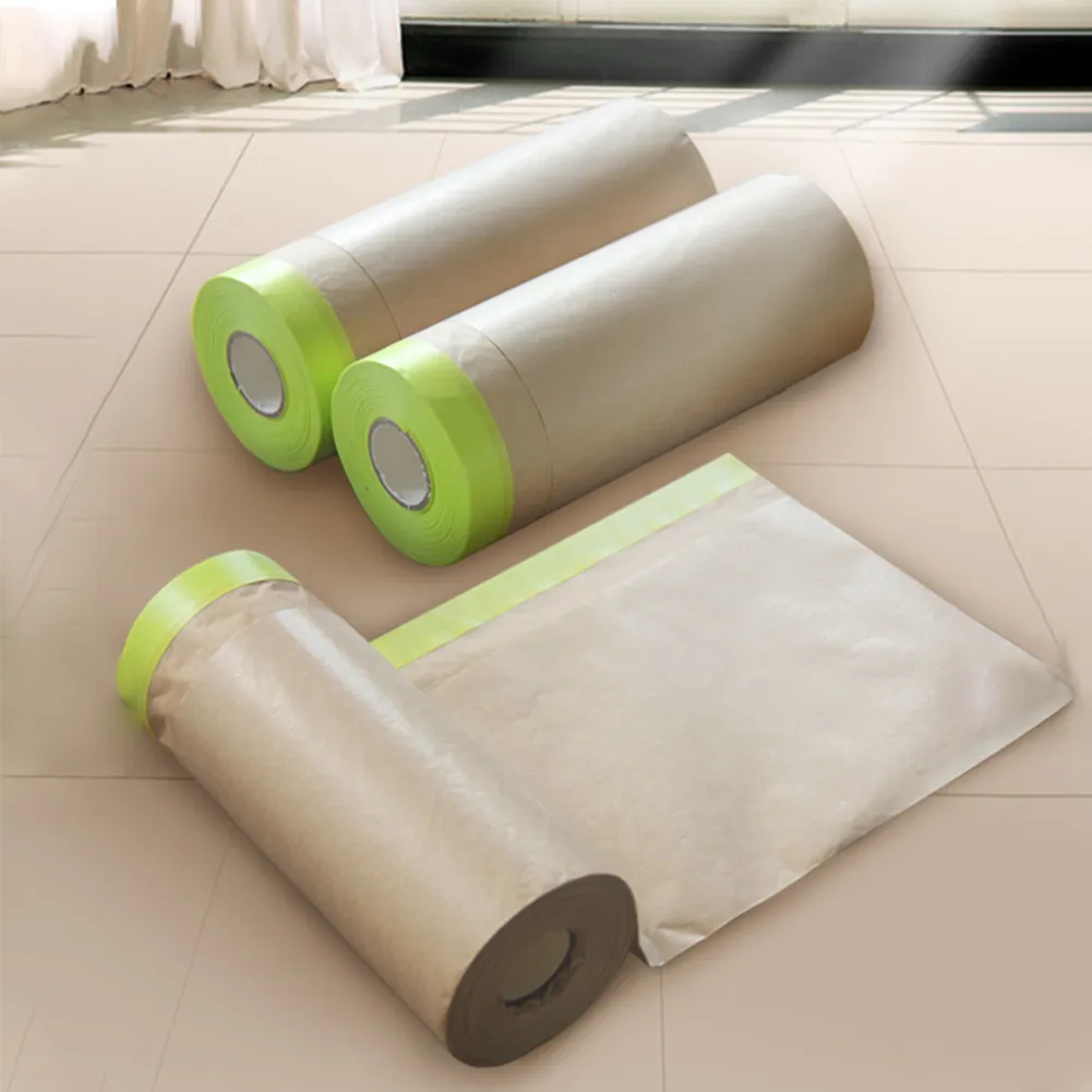 1roll Pre-Taped Self-Adhesive Masking Paper, No-Scratch Shield for ...