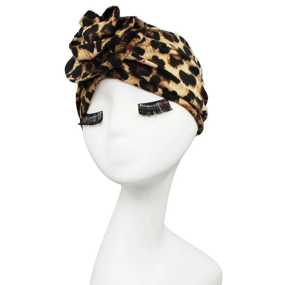 Leopard Print Turban Beanie for Women - Soft Headwear for Hair Loss ...