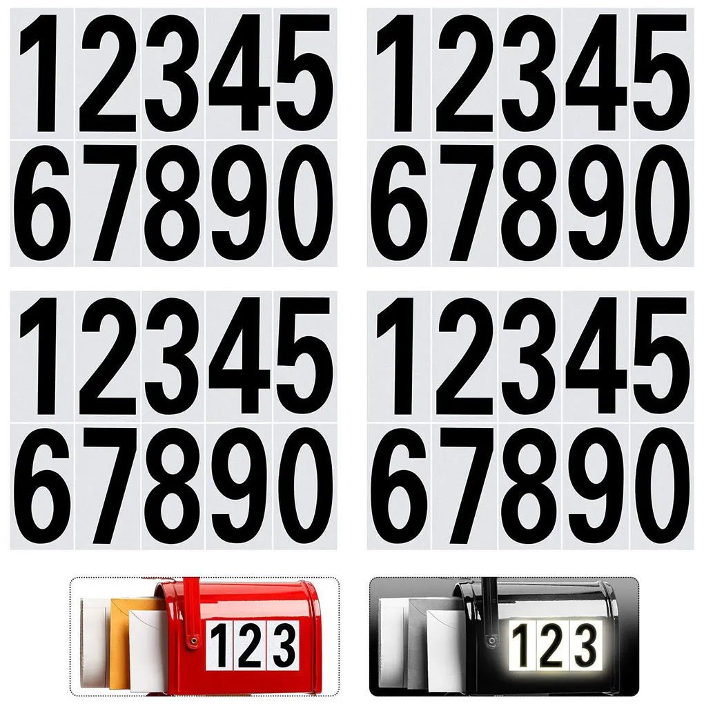 Reflective Window Stickers - Numbers & House Mailbox - Night Visibility ...