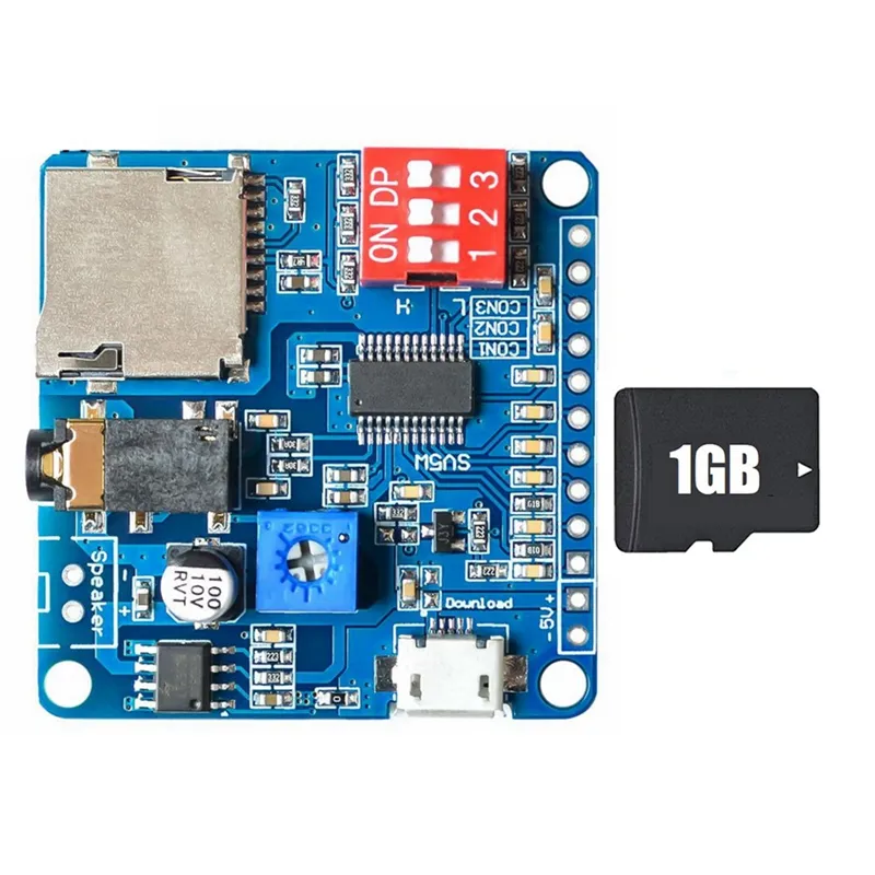 Voice Playback Module MP3 Player Module+1GB Memory Card UART I/O ...