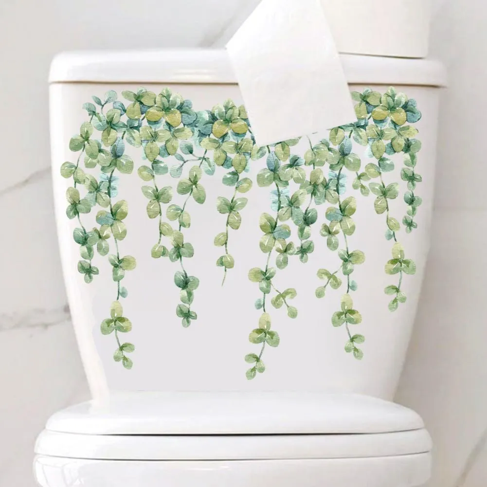 Durable Green Plant Vine Toilet Decal - Waterproof PVC Sticker for ...