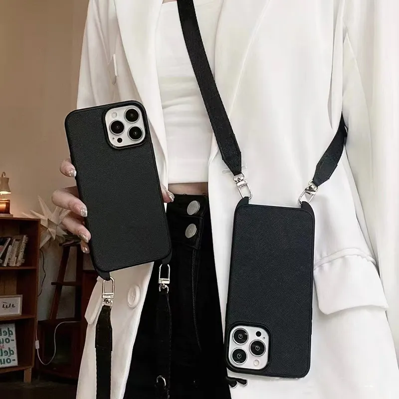 Luxury Crossbody IPhone 16 Pro Max Case Designer Leather Phone Case ...