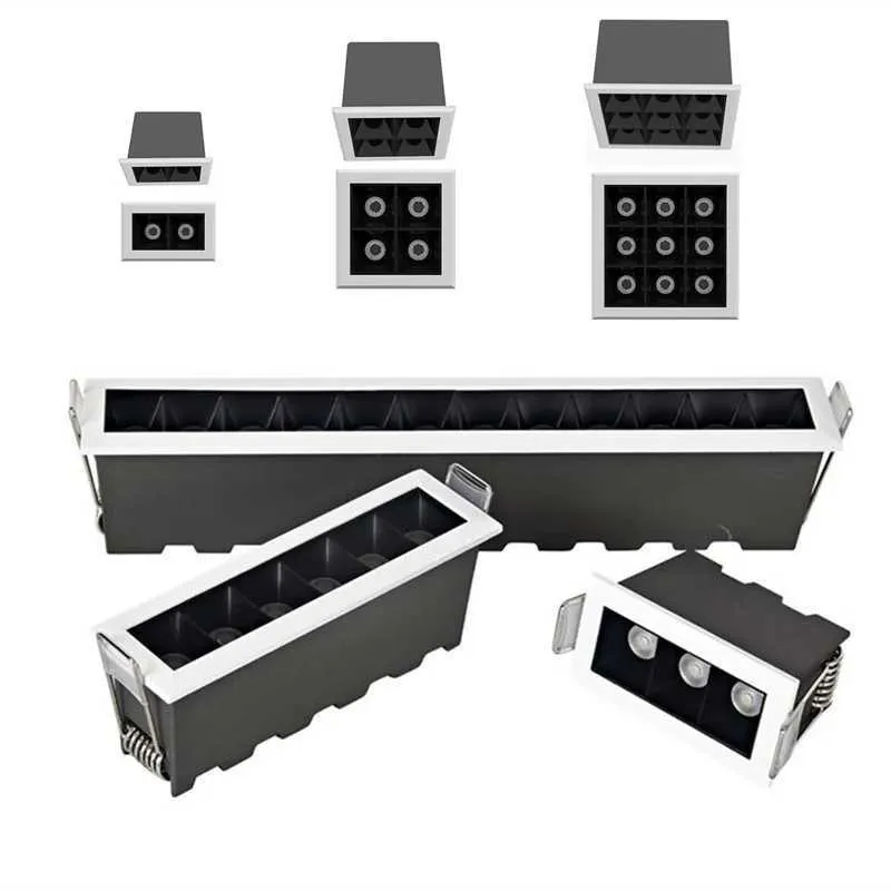 Dimmable LED Downlight: Mini Linear Spotlight, 4 24W COB Grille Ceiling ...