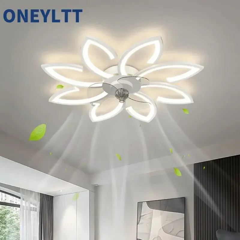 Flower LED Ceiling Fan Lamp With Remote Control Adjustable Speed ...