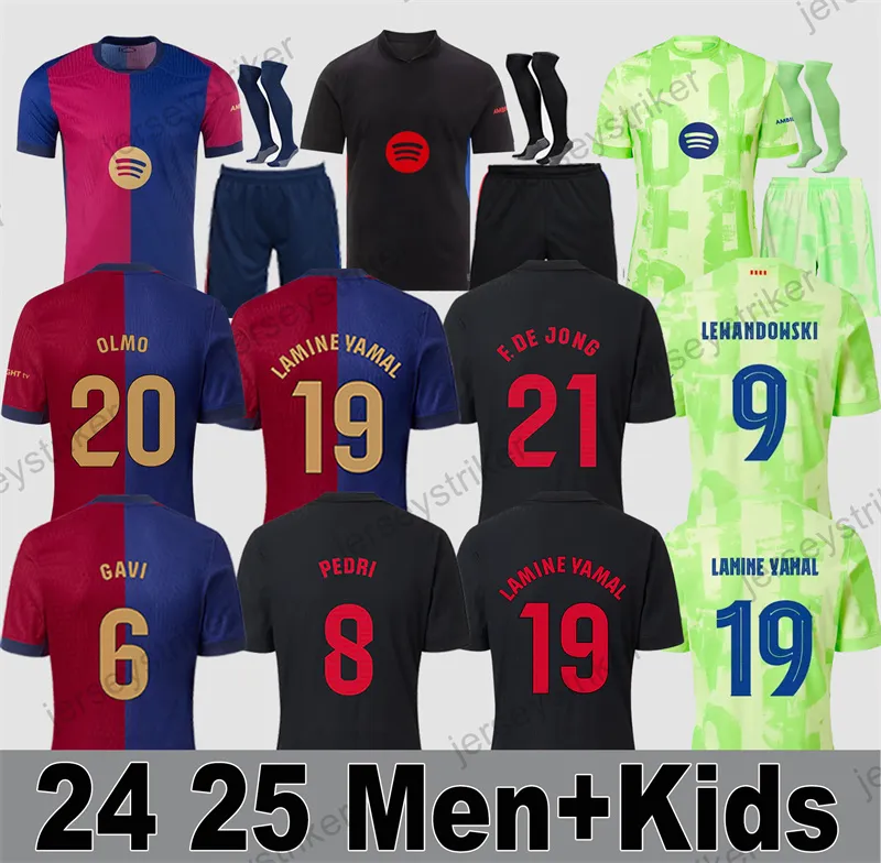 Barcelona Black Soccer Kits Lamine YAMAL, OLMO, LEWANDOWSKI, PEDRI ...