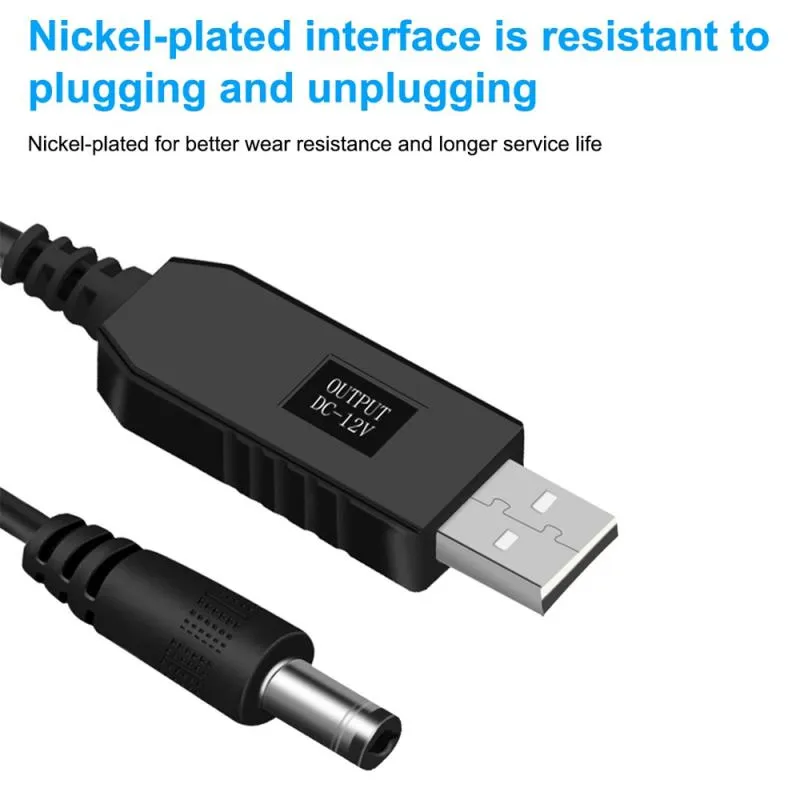 DHgate.com:DC 5V to DC 9V/12V USB Converter Cable, 2.1x5.5mm Plug ...
