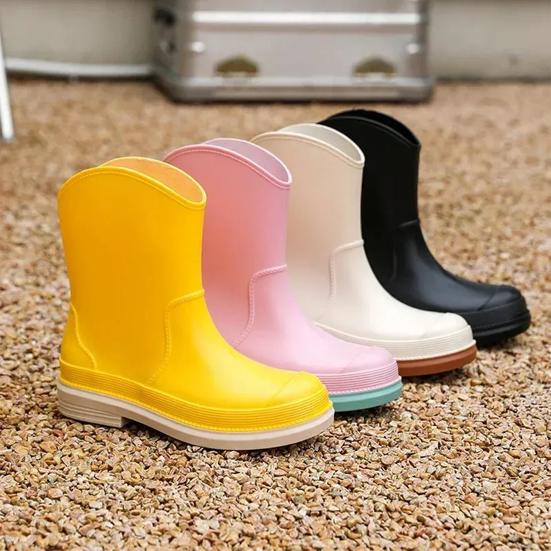 Waterproof Rain Boots: Stylish Slip-On Ladies Fashion Shoe for Spring ...
