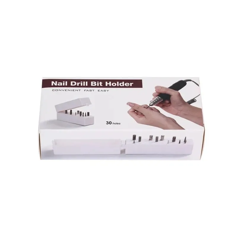 30 Holes Nail Drill Bit Holder, Clear Acrylic Nail Art Drill Bits ...