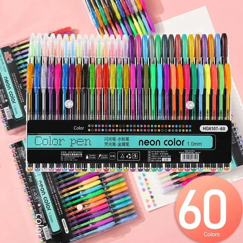 1260 Metallic Glitter Color Pens Set: 100 Refills, Highlighters, Art ...