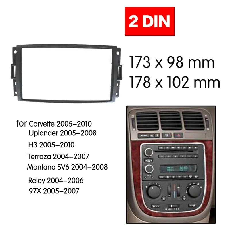 Double Din Car Radio Fascia Panel Dash Kit Frame Bezel Fit for Hummer ...