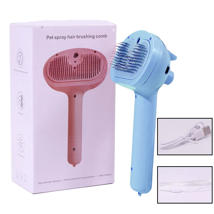 Steamy Pet Brush: 4-in-1 Cat Grooming Comb for Shedding & Gentle ...