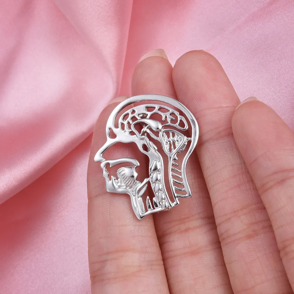 Human Head Anatomy Model Enamel Pin Lapel Brooch Medical Biology Badge ...