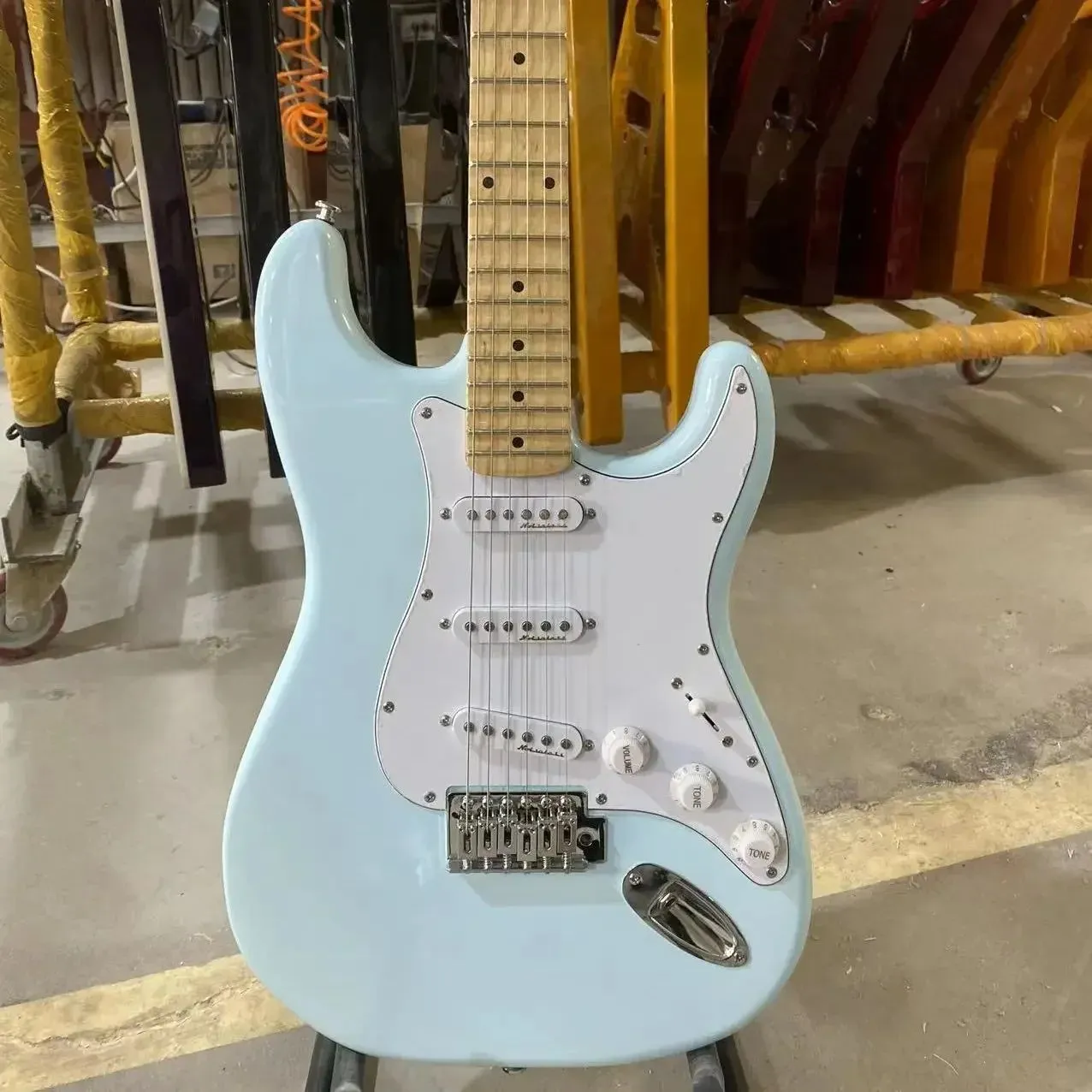 ST Guitar, Body, Sky Blue Color, Maple Scalloped Fingerboard, 6 Strings ...