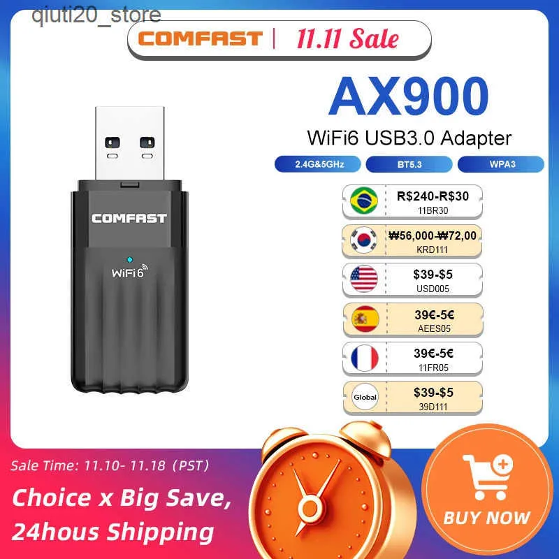 DHgate.com:AX900 USB WiFi 6 & Bluetooth 5.3 Adapter: Driver-Free ...