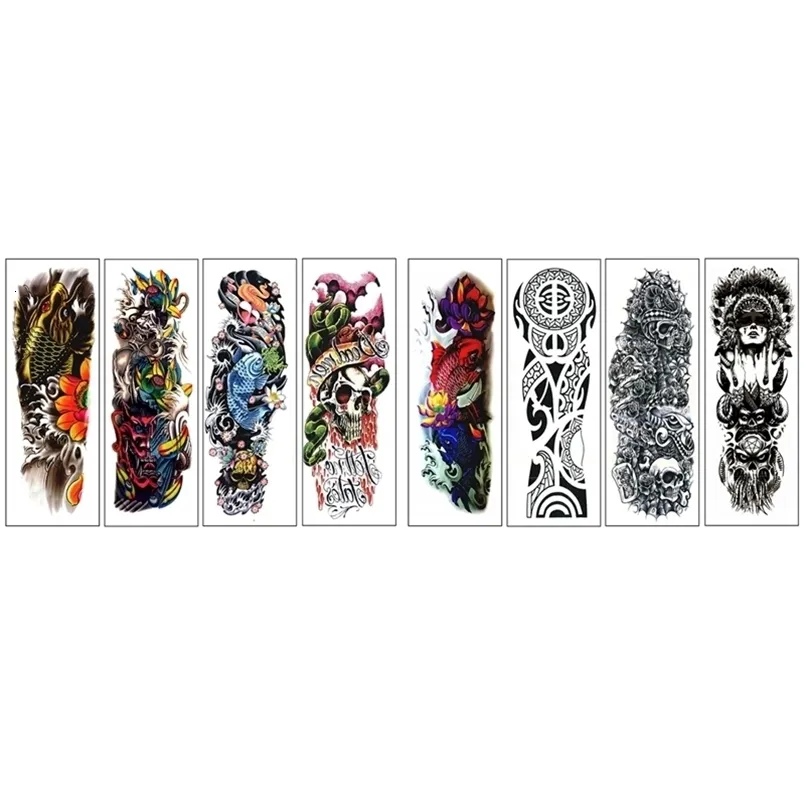 Waterproof Full Arm Temporary Tattoo Stickers - Set, 48cm x 17cm ...