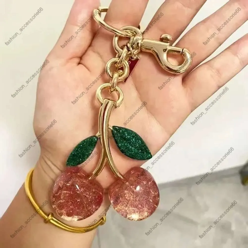 Luxury Coach Cherry Keychain Bag Charm Decoration Accessory, Pink Green ...