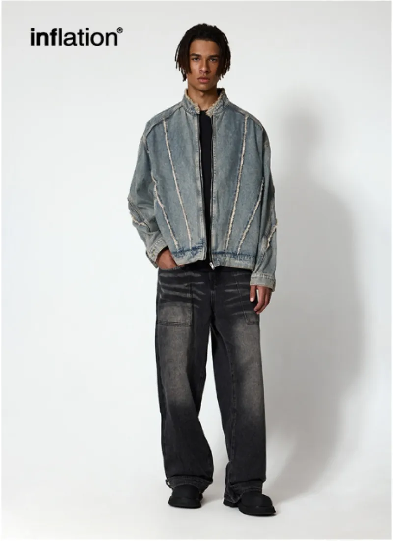 Motorcycle Denim Jacket Short Cut With Rough Edges... From Es_hoodies ...