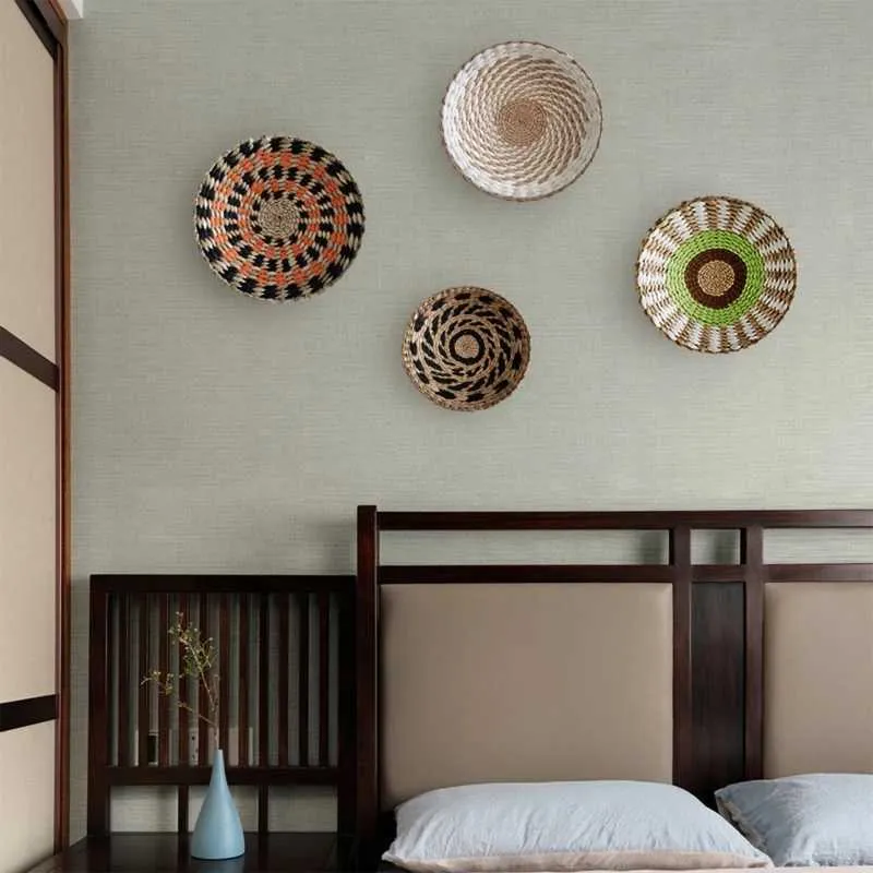 Nordic Straw Woven Decorative Plates: Wall Decor & Table Plate Decor ...