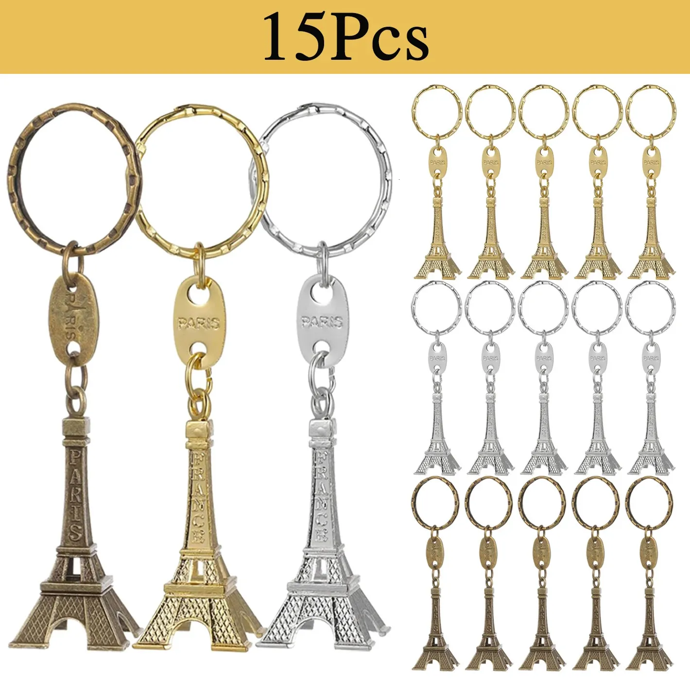 Retro Eiffel Tower Keychains - Metal Splicing French Souvenir Set from ...