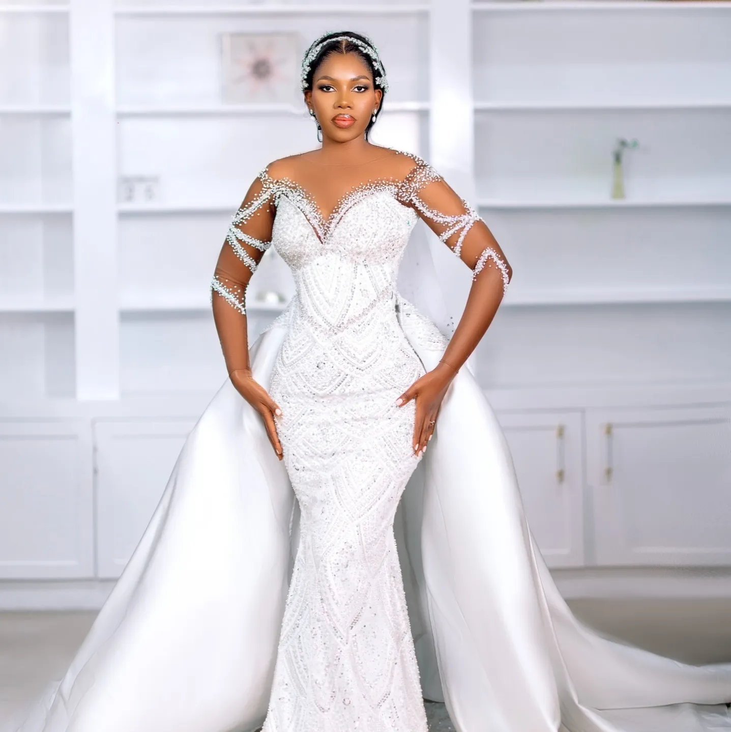 2024 Arabic Aso Ebi Plus Size Off White Mermaid... From Chic_cheap ...
