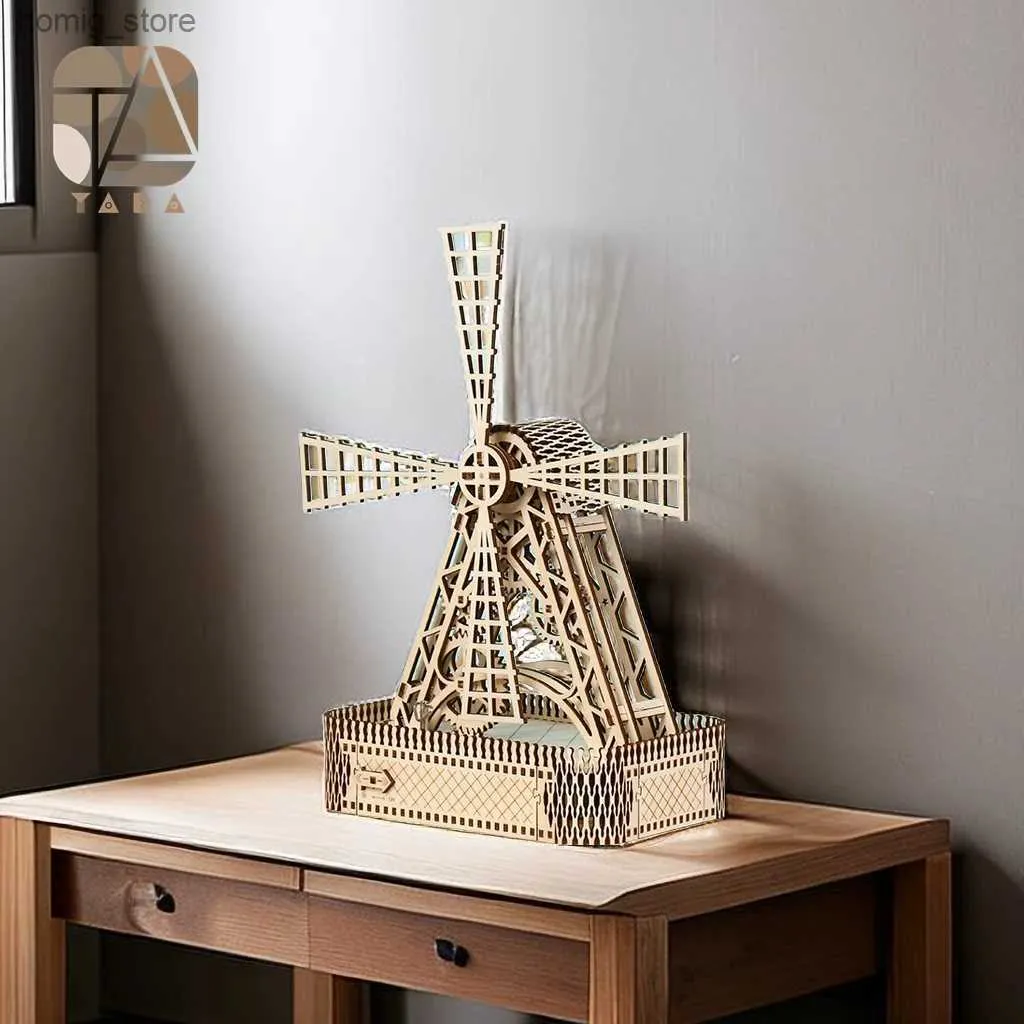 Tada 3D Wind Turbines DIY 3d Wooden Building Block Assembly Model Toy ...