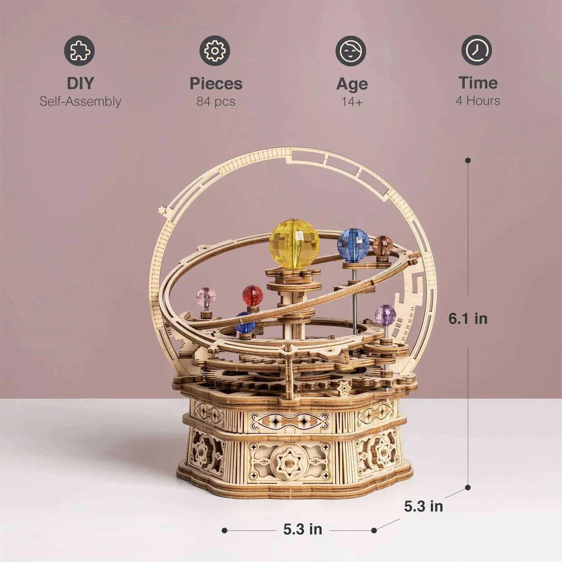 DHgate.com:3D Puzzles ROKR Rotating Starry Night Mechanical Music Box 3D Wooden Puzzle Assembly ...