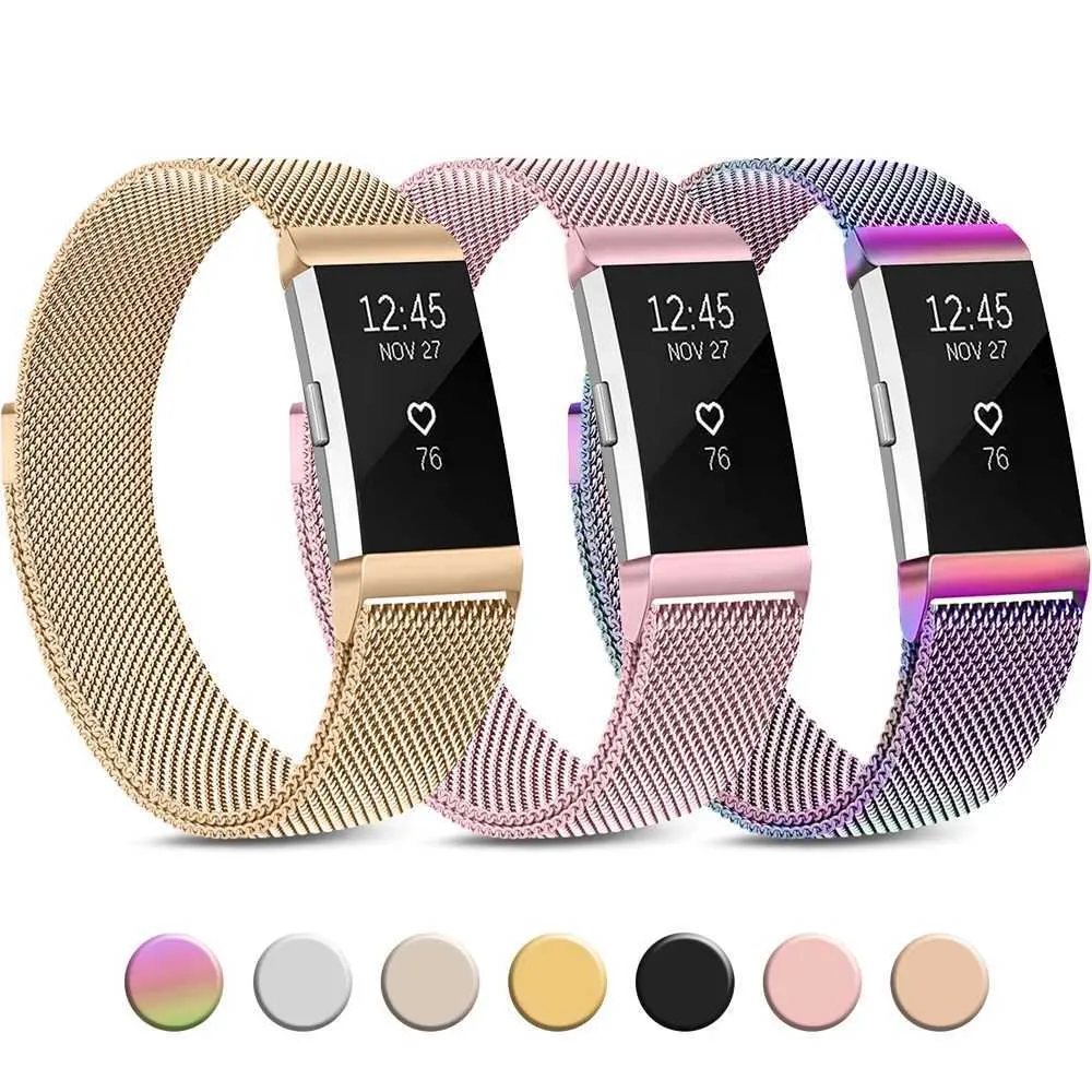Magnetic Metal Charging Strap Bracelet for Smart Watch - 2-Band ...