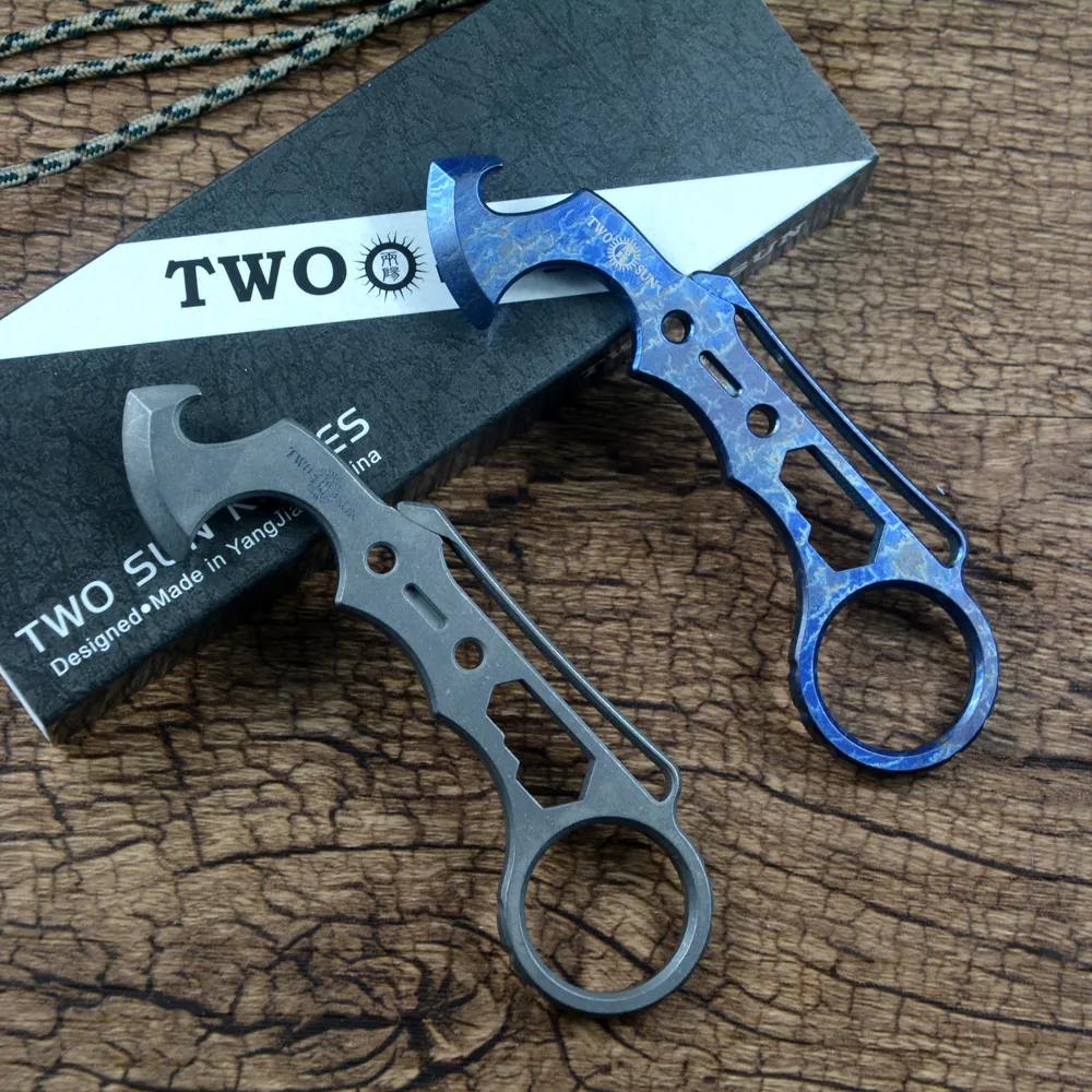 DHgate.com:TWOSUN Multifunctional Stonewashed TC4 Titanium Alloy EDC ...