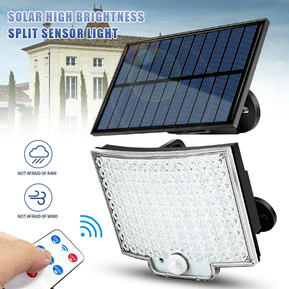 Remote Controlled Solar Solar Street Light Ip67 With 106 LED Split Wall ...