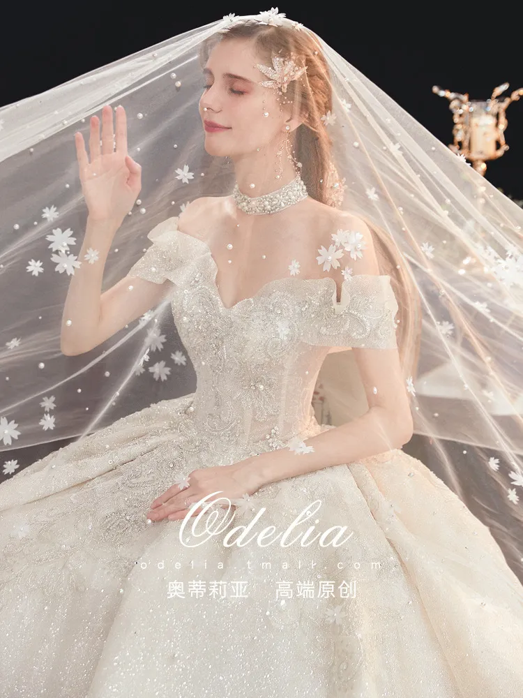 DHgate.com:Modest Princess A-Line Wedding Dress with Off-Shoulder Lace ...