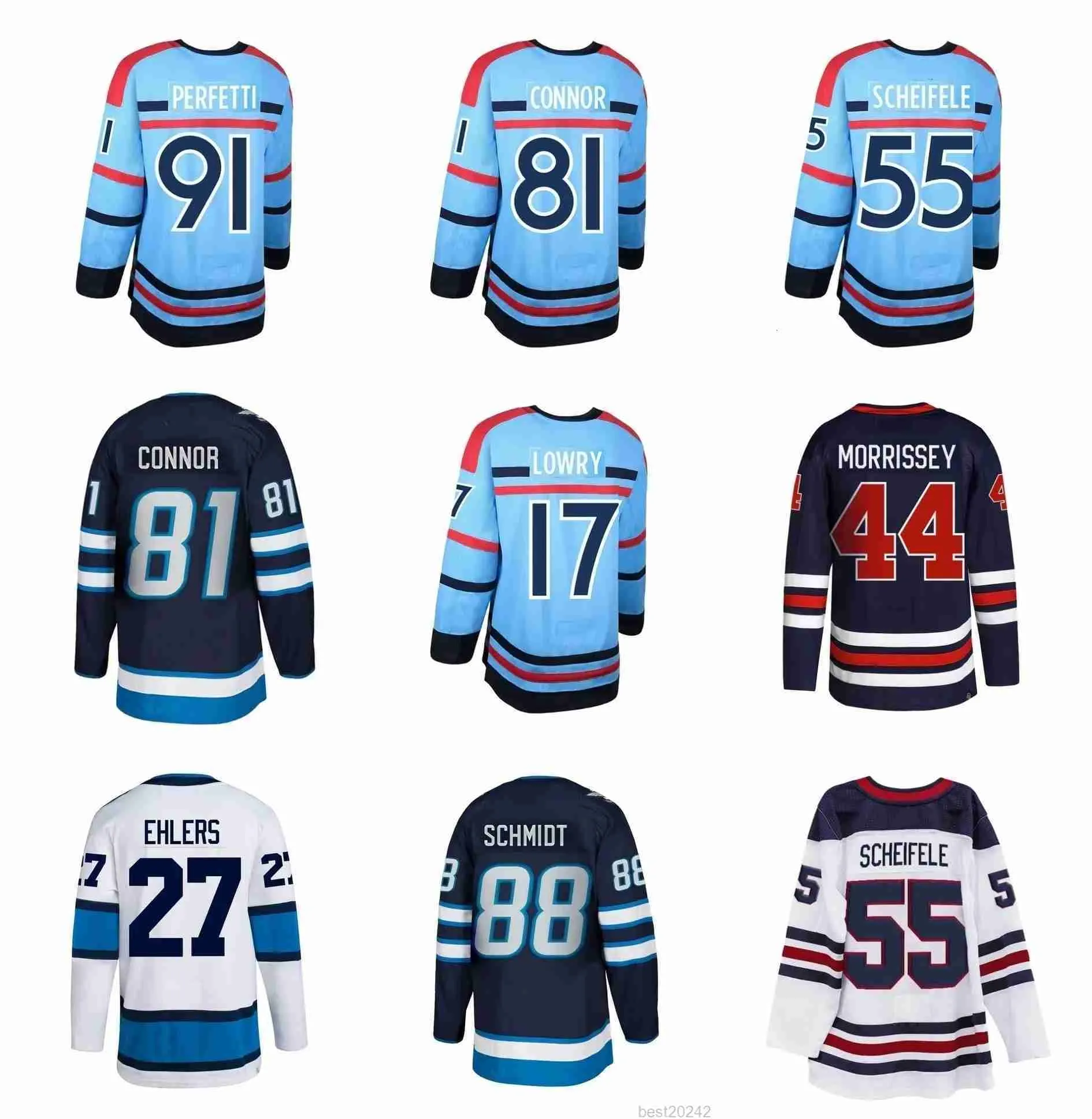 Winnipeg Jet Hockey Jersey Connors Hellebuyck Mark Scheifele Josh ...
