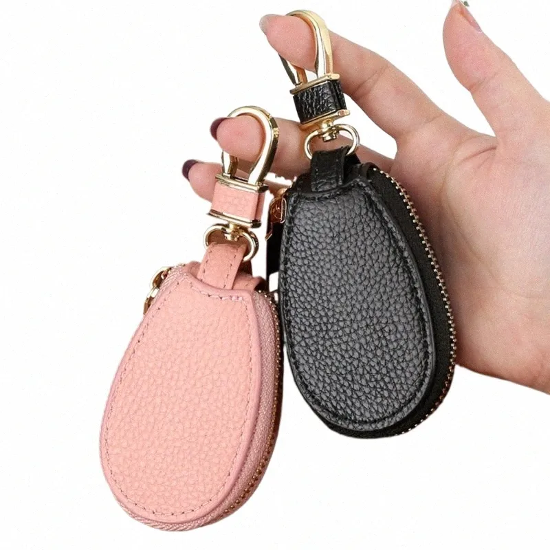 Smart Car Key Cover - Leather Keychain Bag Organizer for Men & Women ...