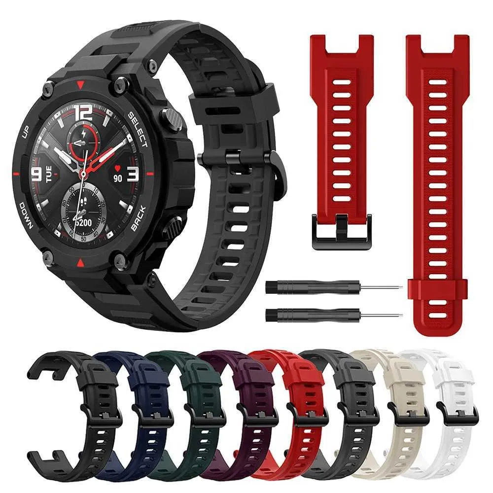Silicone Sports Watch Band Compatible with Amazfit T-Rex Pro ...