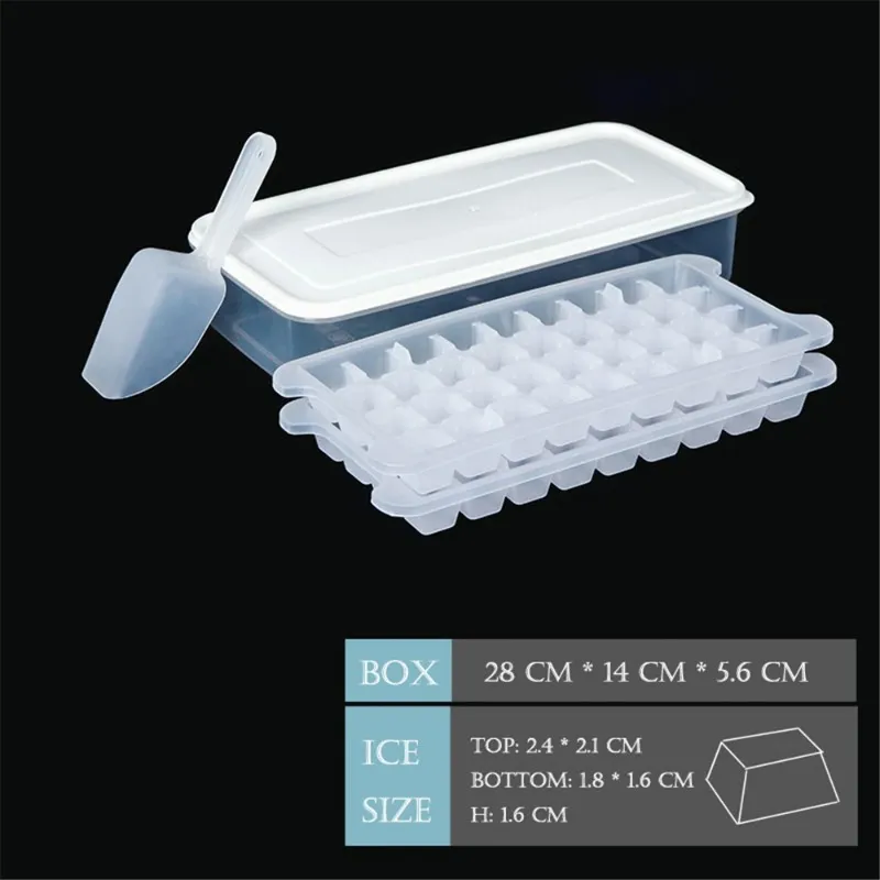 Small Ice Cube Mold Box with Lid and Scoop, Fruit Popsicle Maker Molds ...