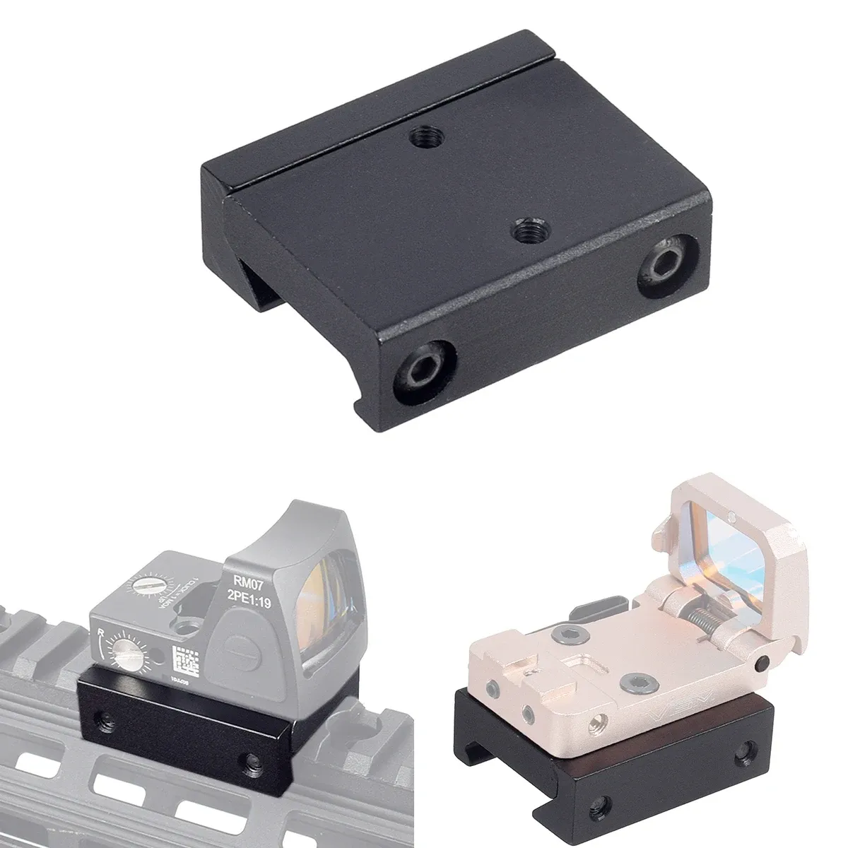 Tactical Red Dot Sight Picatinny Rail Scope Mount Base Fit RMR Vism For ...