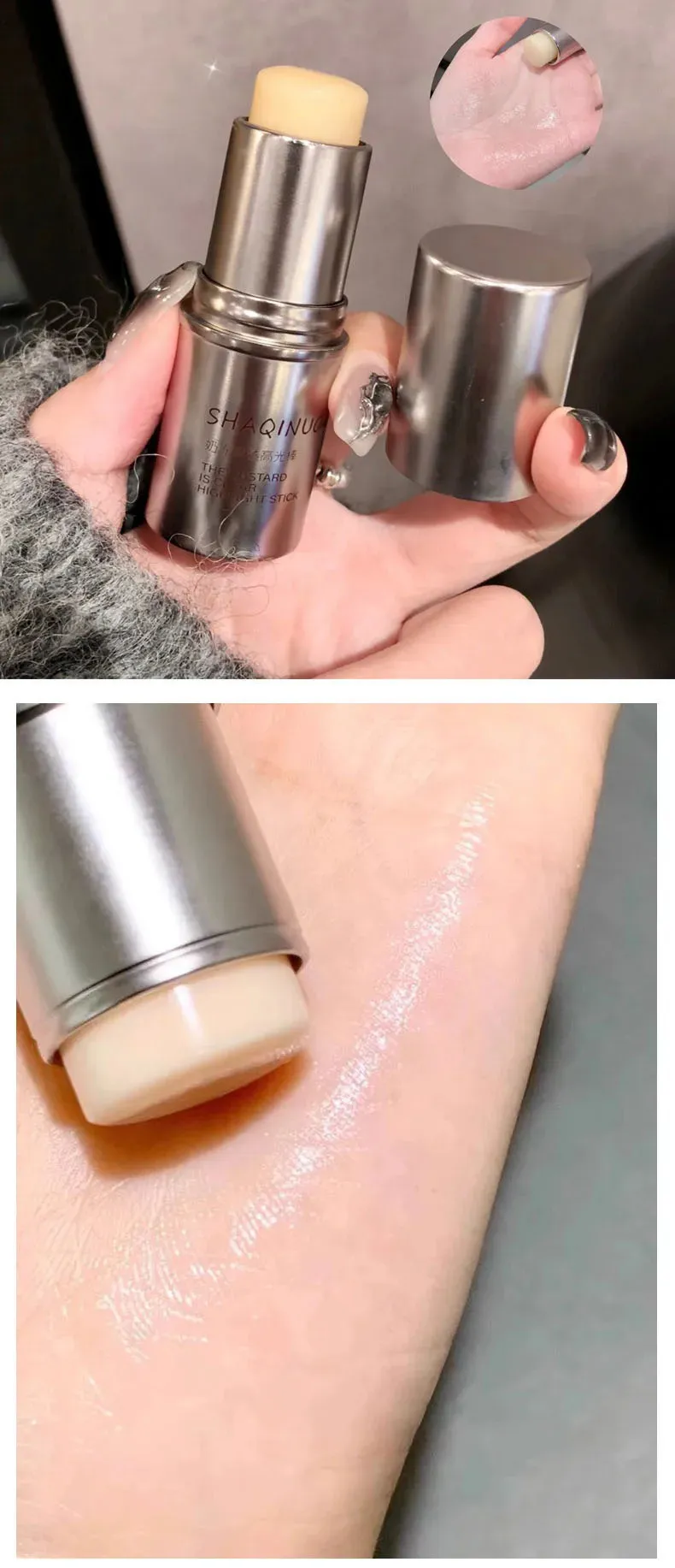 Shimmer Cream Highlighter Stick: Natural Water Light for Face & Body ...