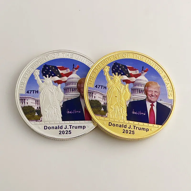 Trump 2025 Gold Coin Craft 47th Metal Commemorative Badge From Lifan ...