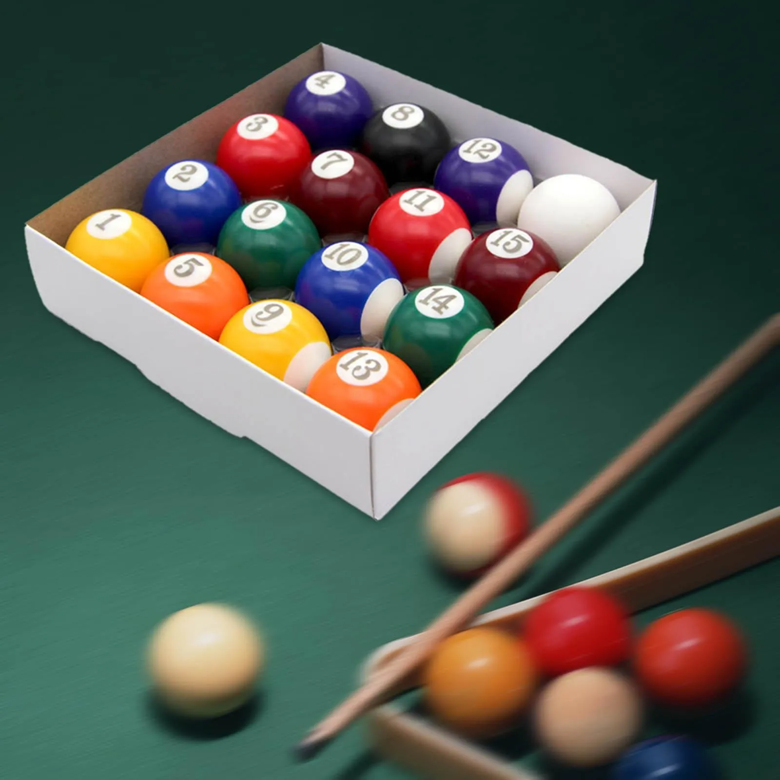 Billiard Pool Ball Set 16 Resin Balls For Pool Table, Mini Billiard ...