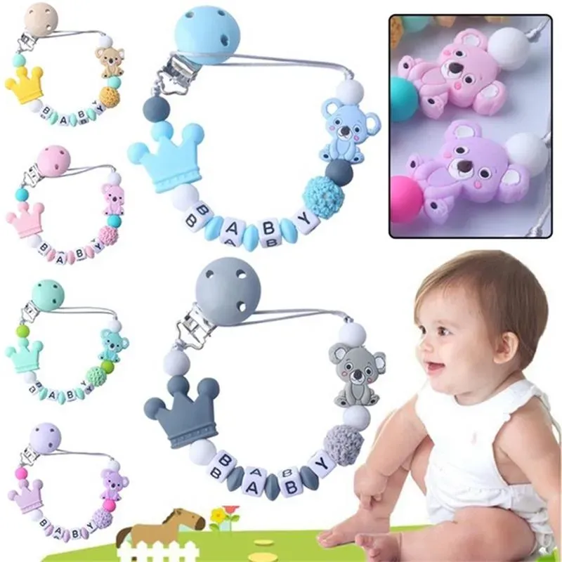DHgate.com:Koala Cartoon Silicone Pacifier Holder, Safe Teething Chain ...