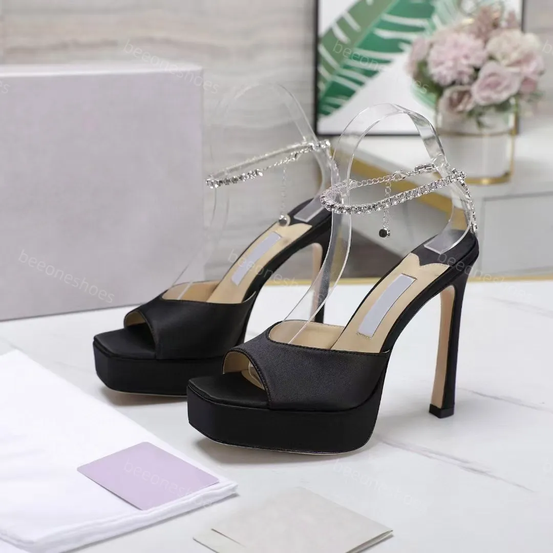 Designer Platform Wedge Sandals: Women's High Heels with Rhinestone ...