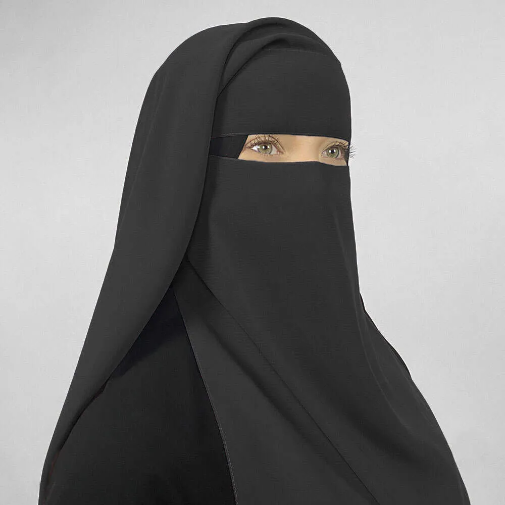Chiffon Niqab Face Veil - Breathable, Lightweight, Rounded Back, Long ...