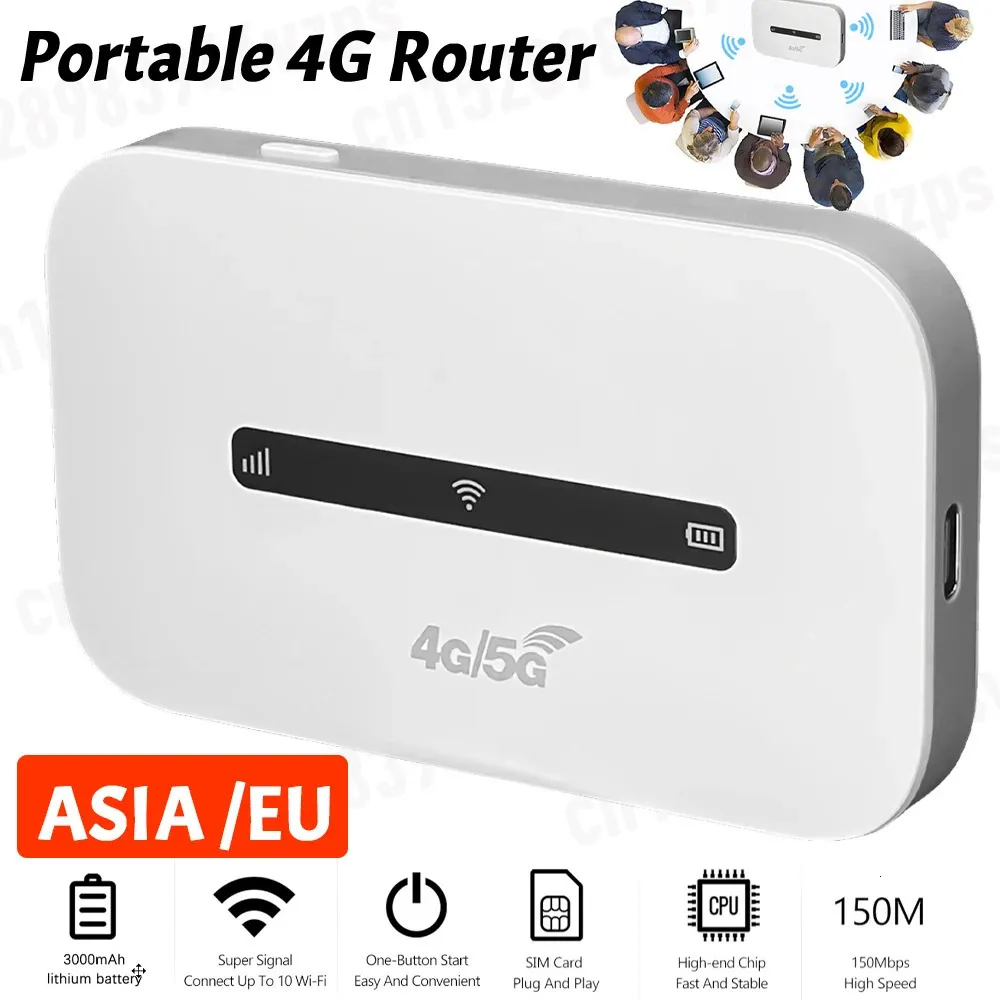 Portable WiFi Routers 4G LTE Wireless Router: Travel Sized Internet ...