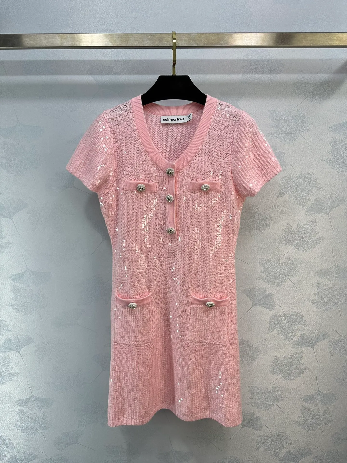 Spring/Summer Pink Small 2024 Sequin Fragrant Designer Trendy Sleeve ...