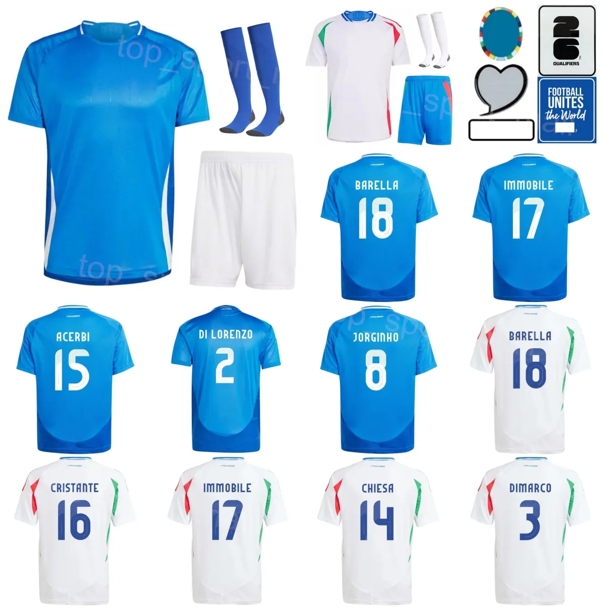 Man Youth 24 25 Euro Cup Italia Soccer Jersey National Team 5 LOCATELLI ...