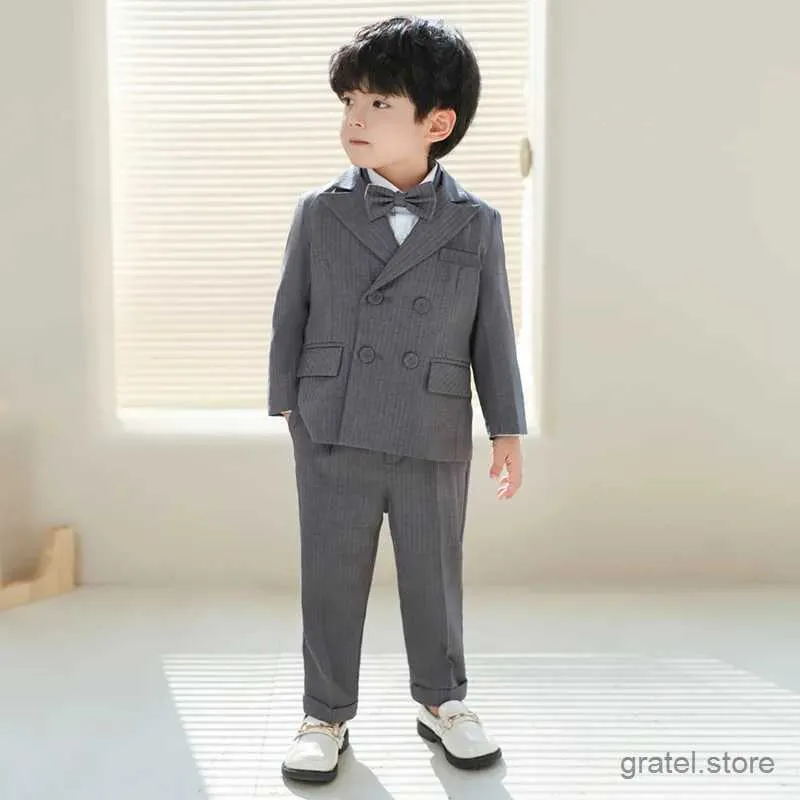 Suits Children Luxurious Gary Photography Suit School Boys Jacket Vest ...