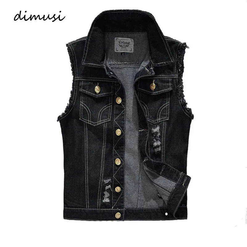 Vintage Denim Tanks: Spring/Autumn Sleeveless Jacket, Hole Jeans Tank ...